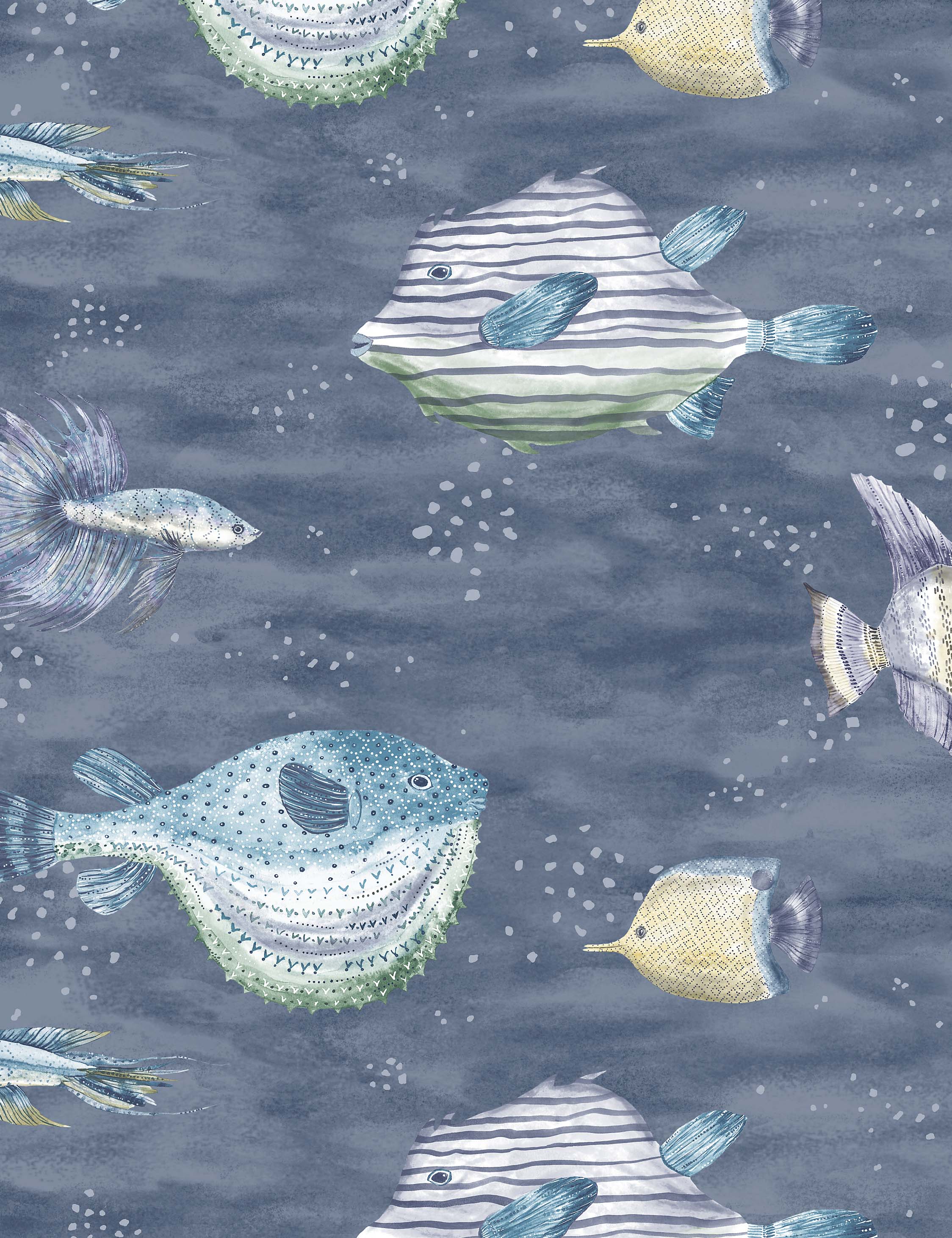 Scalamandre Oceanna Wallpaper Swatch by Sandberg, Blue Sea – Dwell & Co
